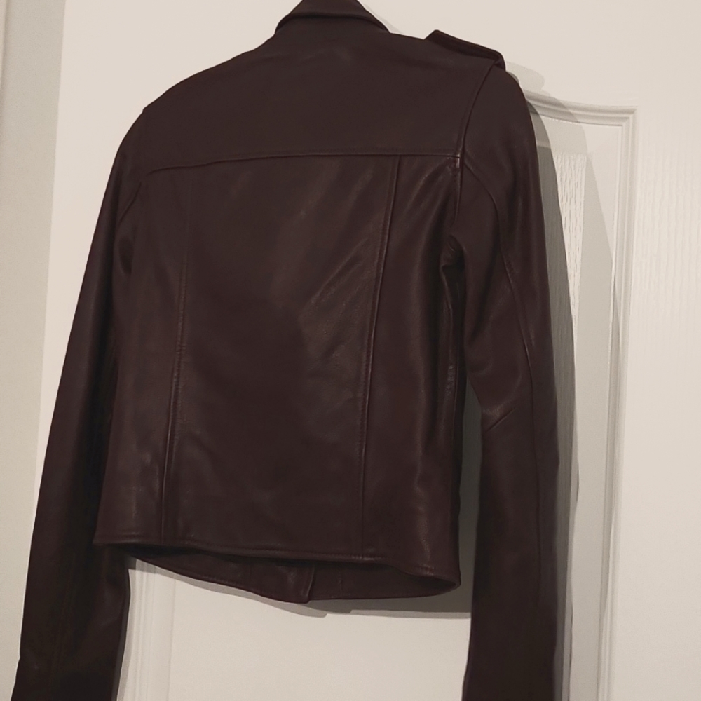 Lth Jkt Leather Moto Jacket Brown Bomber Size Small N… - Gem